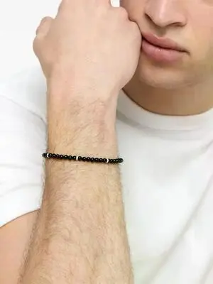 Mateo Hex Nut Onyx Bead Bracelet - Black