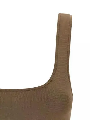 ENTIRE STUDIOS Square Neck Sleeveless Top - Brown