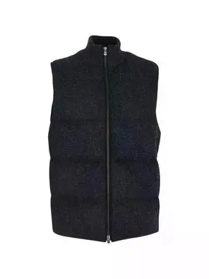 Agnona Bouclé Wool Gilet - Blue