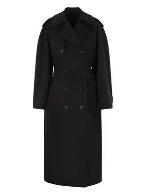 Balenciaga Double-breasted Trench Coat With Pussy-bow Collar