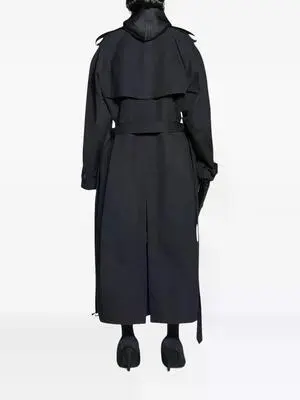 Balenciaga Double-breasted Trench Coat With Pussy-bow Collar