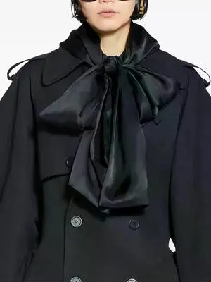 Balenciaga Double-breasted Trench Coat With Pussy-bow Collar