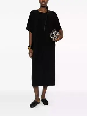 Norma Kamali Short Sleeve Midi Dress - Black