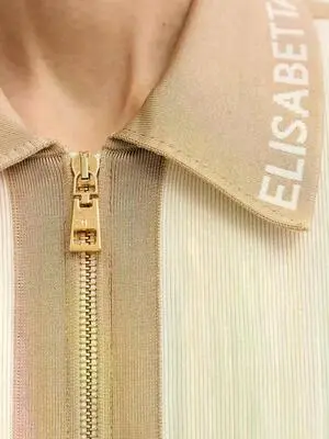 Elisabetta Franchi Zip-front Jacquard Cardigan - Neutrals