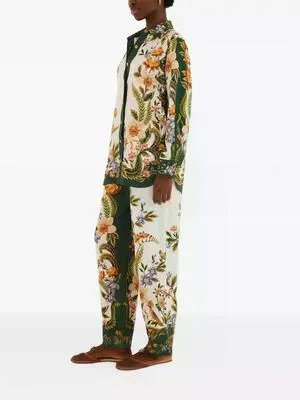 Farm Rio Floral Print Trousers - White