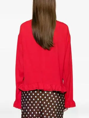 N°21 Bow Detail Ruffle Trim Shirt - Red