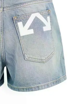 Off-White Bleached Arrow Denim Shorts