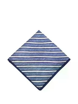 Brunello Cucinelli Striped Pocket Square Blue