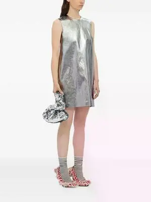 MSGM Crew-neck Mini Dress - Silver
