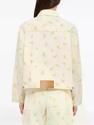 MSGM Floral Print Denim Jacket