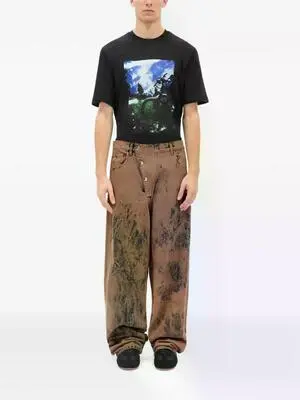 MSGM Straight Leg Printed Jeans