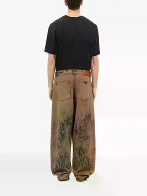 MSGM Straight Leg Printed Jeans