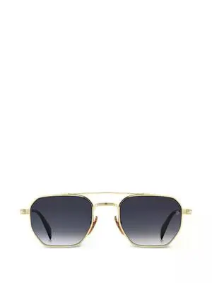 DB EYEWEAR BY DAVID BECKHAM Geometric Frame Sunglasses - Gold
