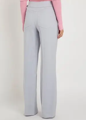 Sportmax Buckle Wide-leg Cotton-blend Trousers