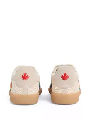 Dsquared2 Suede And Mesh Low-top Sneakers With Rainbow Stripes