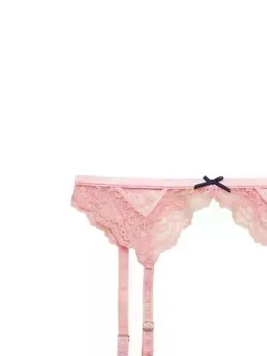 FLEUR DU MAL Bianca Lace Garter - Pink