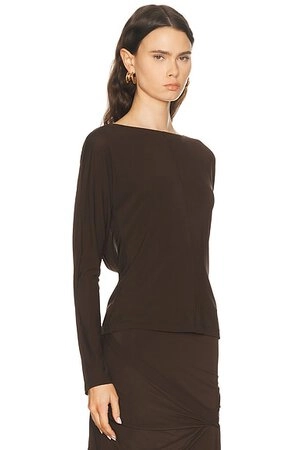 Helmut Lang Cowl Back Long Sleeve Top