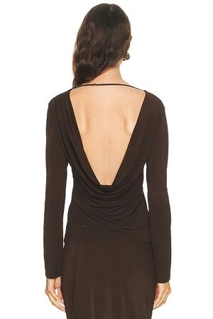 Helmut Lang Cowl Back Long Sleeve Top