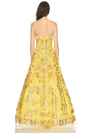 Carolina Herrera Embellished Strapless Gown
