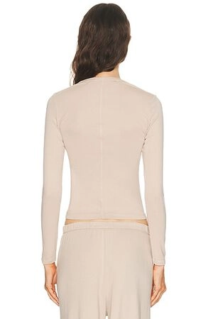 Enza Costa Supima Cotton Long Sleeve Top - Stone