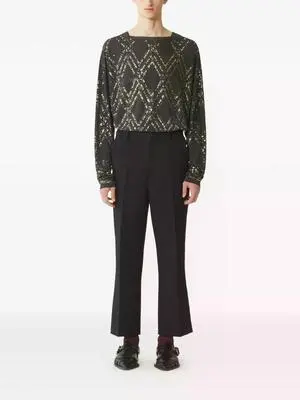 LANVIN Sequin-embellished Long-sleeved T-shirt