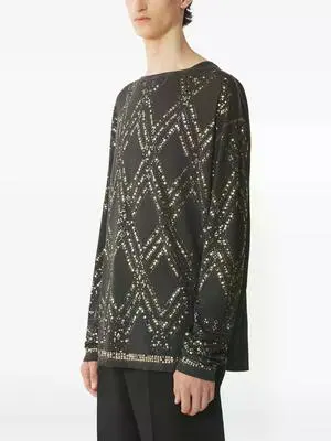 LANVIN Sequin-embellished Long-sleeved T-shirt