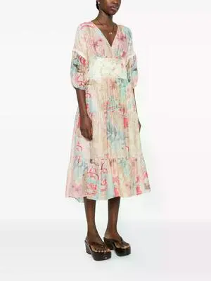 ERMANNO FIRENZE Floral Print Midi Dress