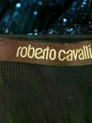 Roberto Cavalli Lurex Sequin Strapless Mini Dress