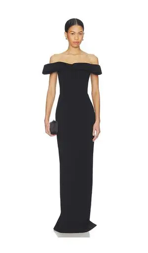 Rachel Gilbert Off The Shoulder Gown - Black