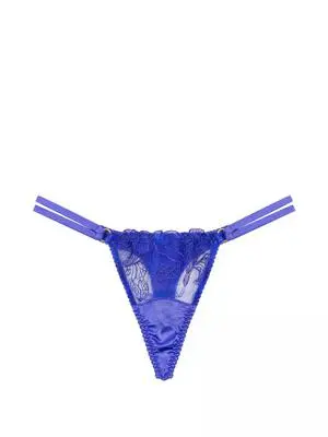 FLEUR OF ENGLAND Iris Silk Thong - Blue