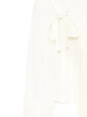 Elie Saab Silk Shirt With Draped Sleeves - Neutrals