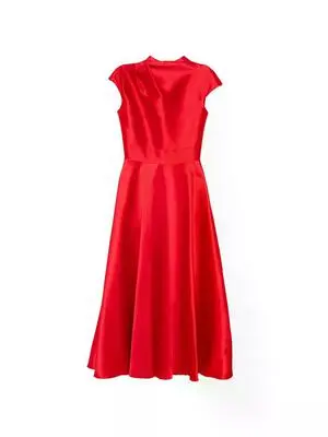 ISABEL SANCHIS Cap Sleeves Midi Dress - Red