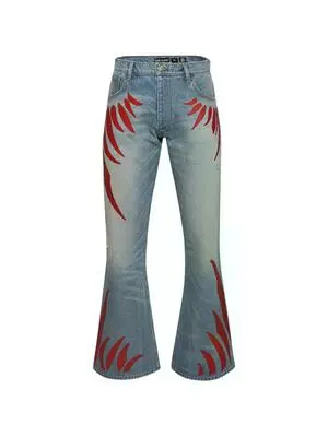 EARTHLING VIP Graphic Design Button-fastening Jeans - Blue