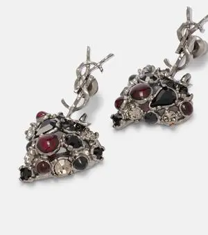 Saint Laurent Cassandre Embellished Drop Earrings