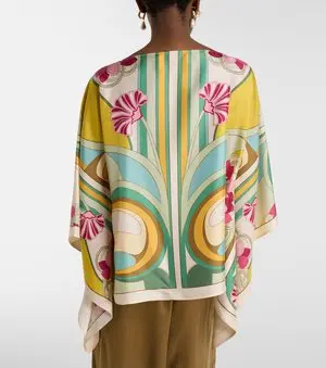 La DoubleJ Square Printed Silk Twill Top