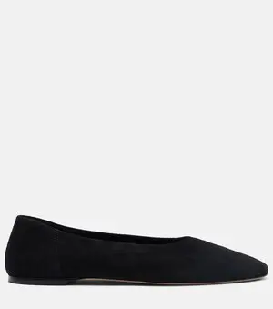 TOTEME Suede Ballet Flats - Black