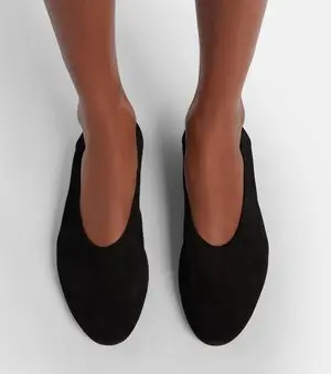 TOTEME Suede Ballet Flats - Black