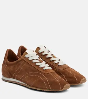 TOTEME Suede Lace-up Sneakers - Brown