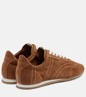 TOTEME Suede Lace-up Sneakers - Brown