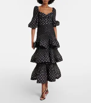 Zimmermann Polka-dot Corset Cropped Top
