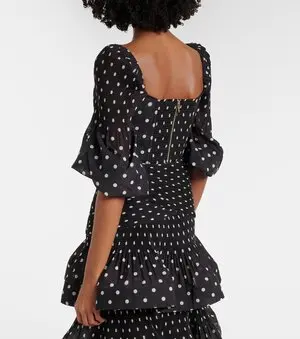 Zimmermann Polka-dot Corset Cropped Top