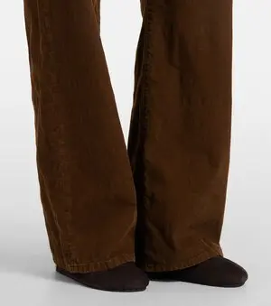 THE ROW Eglitta Cotton Corduroy Wide-leg Trousers - Brown