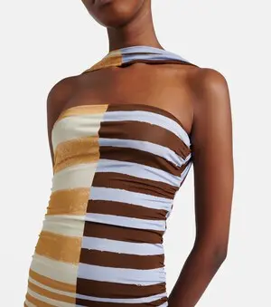 CALA DE LA CRUZ Ornella Striped Midi Dress