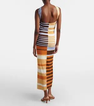 CALA DE LA CRUZ Ornella Striped Midi Dress
