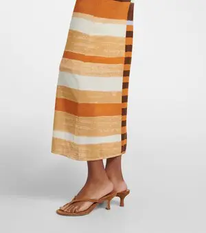CALA DE LA CRUZ Ornella Striped Midi Dress