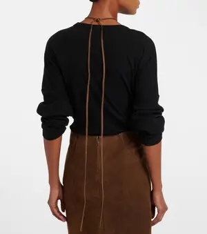 THE ROW Erina Suede Pencil Skirt
