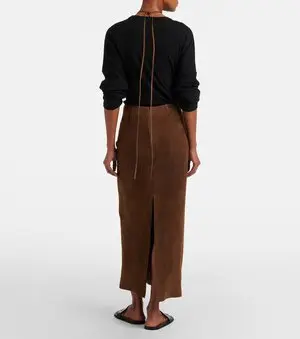 THE ROW Erina Suede Pencil Skirt