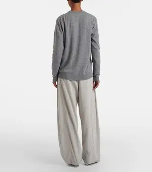 THE ROW Pleated Silk-blend Wide-leg Trousers - Grey