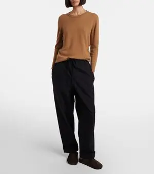THE ROW Delano Cotton Straight Pants - Black