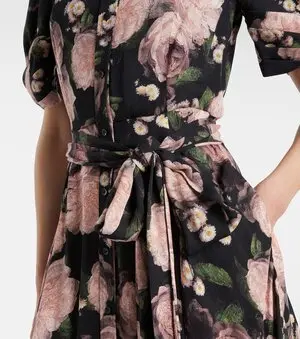 Erdem Floral Belted Shirt Dress